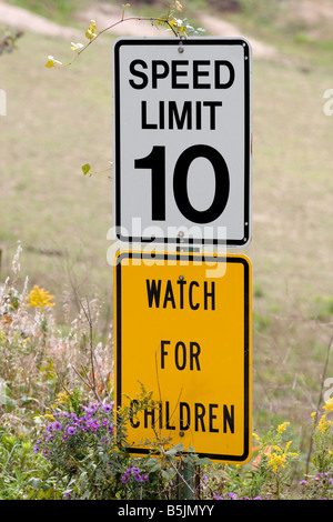 Watch your speed traffic sign Stock Photo - Alamy