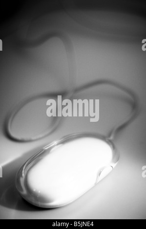 Modern wired computer mouse isolated on white, top view Stock Photo - Alamy