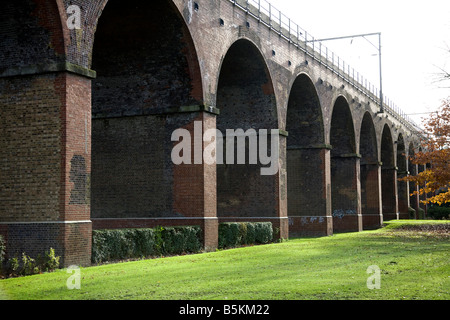 The railway viaduct in Central Park, Chelmsford City, Essex County ...