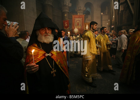 Holy Fire saturday at christ thomb jerusalem Stock Photo - Alamy