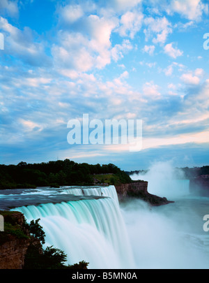 The Niagara Falls. Vertical view of the full width of Niagara Falls; a ...