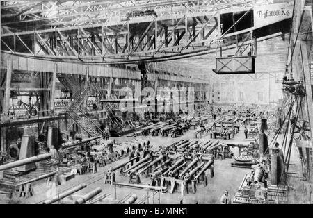 Steel production, Krupp factory, Essen, Germany, World War I, 1917 ...