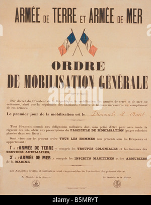 General mobilization order. France, 1914. The Museum of the Great War ...