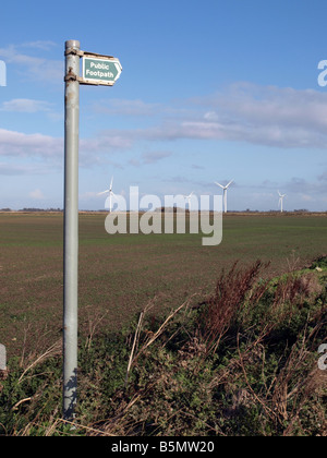 Wind farm sign in white black Stock Photo - Alamy