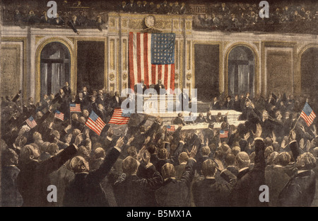 Wilson war message 1917 Stock Photo - Alamy