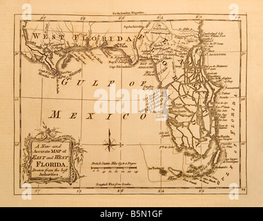 Map of Gulf of Mexico 1764 Stock Photo - Alamy