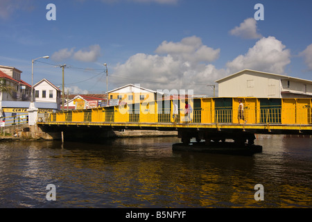 BELIZE CITY BELIZE The swing bridge on Haulover Creek in the center ...