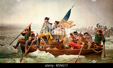 Continental Army crossing the Delaware River at night to attack Trenton ...