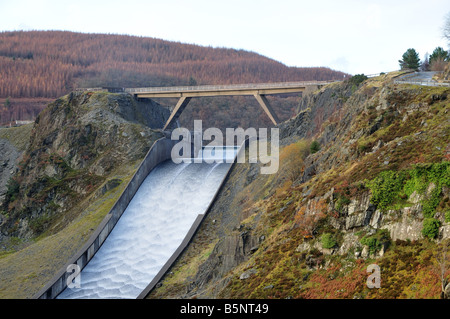 Spillway at Llyn Brianne Rhandirmwyn Llandovery Carmarthenshire Wales ...