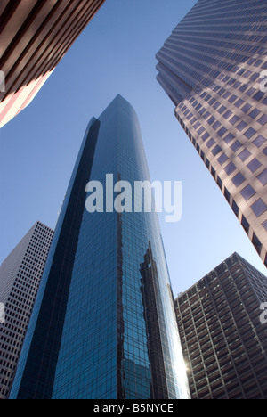 Texas, Houston. Downtown high-rise nightscape night skyline Stock Photo ...