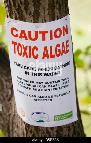 Warning sign for Toxic algae in reservoir Rutland Water ...