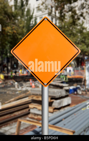 blank square orange traffic sign Stock Photo - Alamy