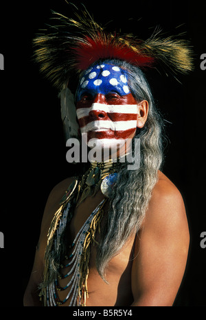 Portrait of Native American warrior Red Pen , USA Stock Photo - Alamy