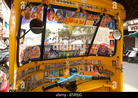 Inside of an auto rickshaw in Pondicherry India Stock Photo - Alamy