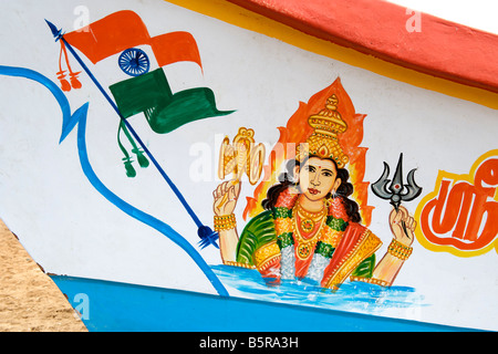 Fishing boat on Kalapet beach near Pondicherry India Stock Photo - Alamy