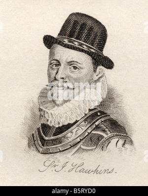 Portrait of Sir John Hawkins (1532-1595) an English naval commander and ...