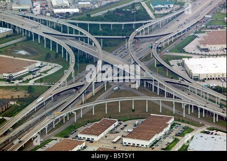 aerial view above Houston Texas highway interchange Stock Photo - Alamy