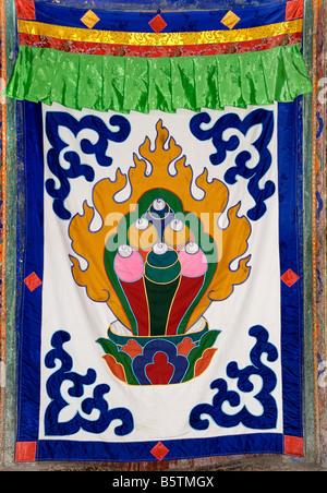 Buddhist textile hangings for sale at Drepung monastery, Lhasa, Tibet ...