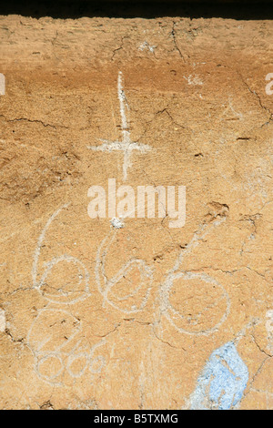 devil worship symbols on derelict property wall Stock Photo - Alamy