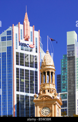 HSBC building and tower of the town hall, Australia, New South Wales ...