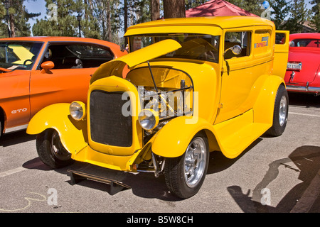 Yellow V8 Hot Rod Stock Photo - Alamy
