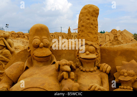 Sand Sculpture of Homer Simpson Stock Photo - Alamy