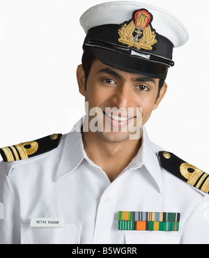 Close-up of a navy officer smiling Stock Photo - Alamy