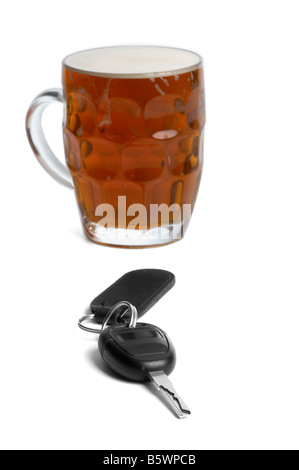 Drunk Driving Concept - Beer, Keys and Handcuffs Stock Photo - Alamy
