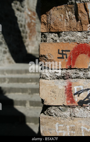 one swastika written on wall Stock Photo - Alamy