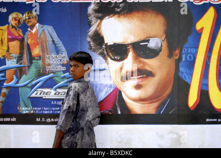 FILM POSTERS PASTED ON THE WALL IN MADURAI TAMILNADU Stock Photo - Alamy