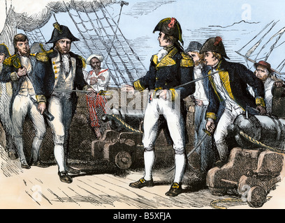 Impressment of an American sailor by a British naval officer early ...