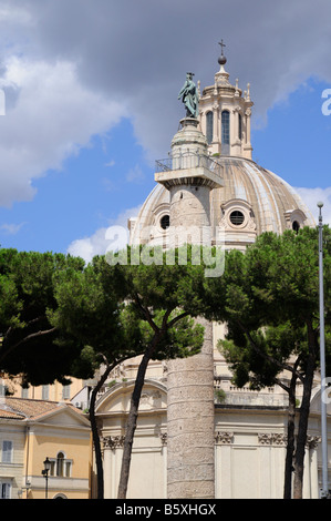 Hadrian's Column on the edge of the Ancient Roman Forum, Rome Italy ...