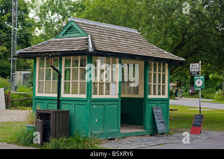 Vintage Bus Stop Stock Photo - Alamy