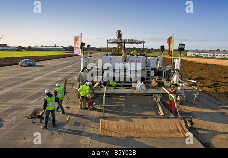Airport runway construction at Sywell Aerodrome Northamptonshire Stock ...