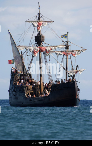 Crows Nest of old spanish galleon, Nao Victoria, ship, vessel, 16th ...
