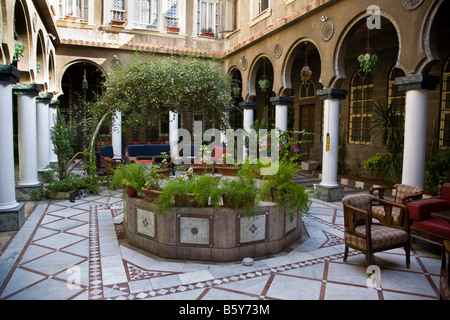 A courtyard of a traditional Syrian family house. Old City, Damascus ...