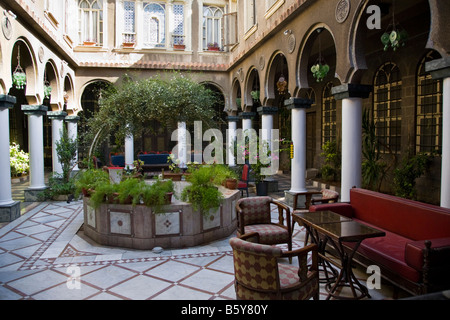 A courtyard of a traditional Syrian family house. Old City, Damascus ...