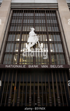 Front door of the building of the Nationale Bank van Belgie, the ...