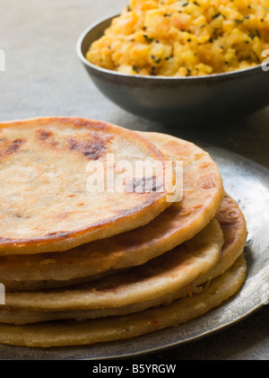 Indian stuffed potato bread Aloo Paratha Stock Photo - Alamy