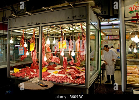 Central market butcher shop Piraeus Piraeus Athens Greek Greece Stock ...