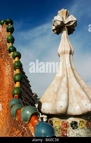Dragon's back, roof of Casa Batlo, designed by modernista architect ...