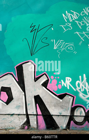 graffiti logo saying ok on a wall in stoke on trent in green Stock ...