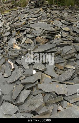 slate on the mountainside from mining in snowdon national park wales ...