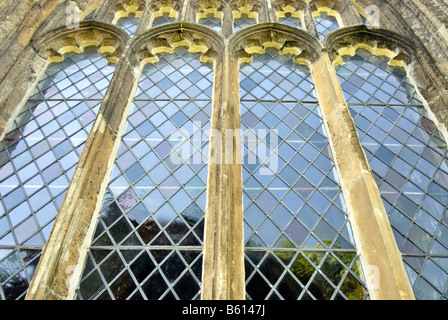 Church window of the Church of All Saints, Wrington, Somerset, England ...