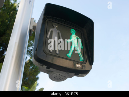 Green man go walk traffic light sign England UK Stock Photo - Alamy