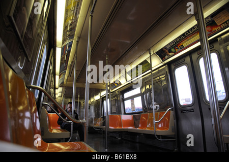 Interior of railway carriage. MTA Metro North Railroad.New York USA ...
