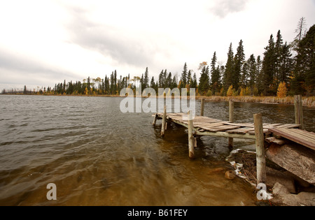 Rickety dock in Meadow Lake Park Stock Photo - Alamy