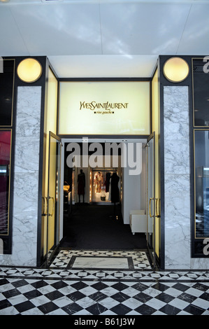 Saint Laurent store exterior view in 57 Street, Soho in a sunny day in ...