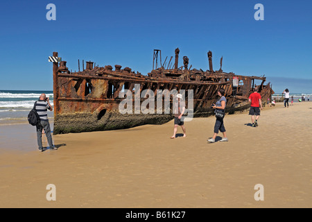 Wreck of the Maheno at Fraser Island, Queensland, Australia. The Maheno ...