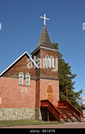 A church in Jasper, Jasper National Park, Canadian Rockies Stock Photo ...